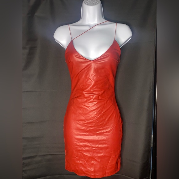 Fashion Nova | Dresses | Sexy Burgundy Leather Mini Dress Xs | Poshmark
